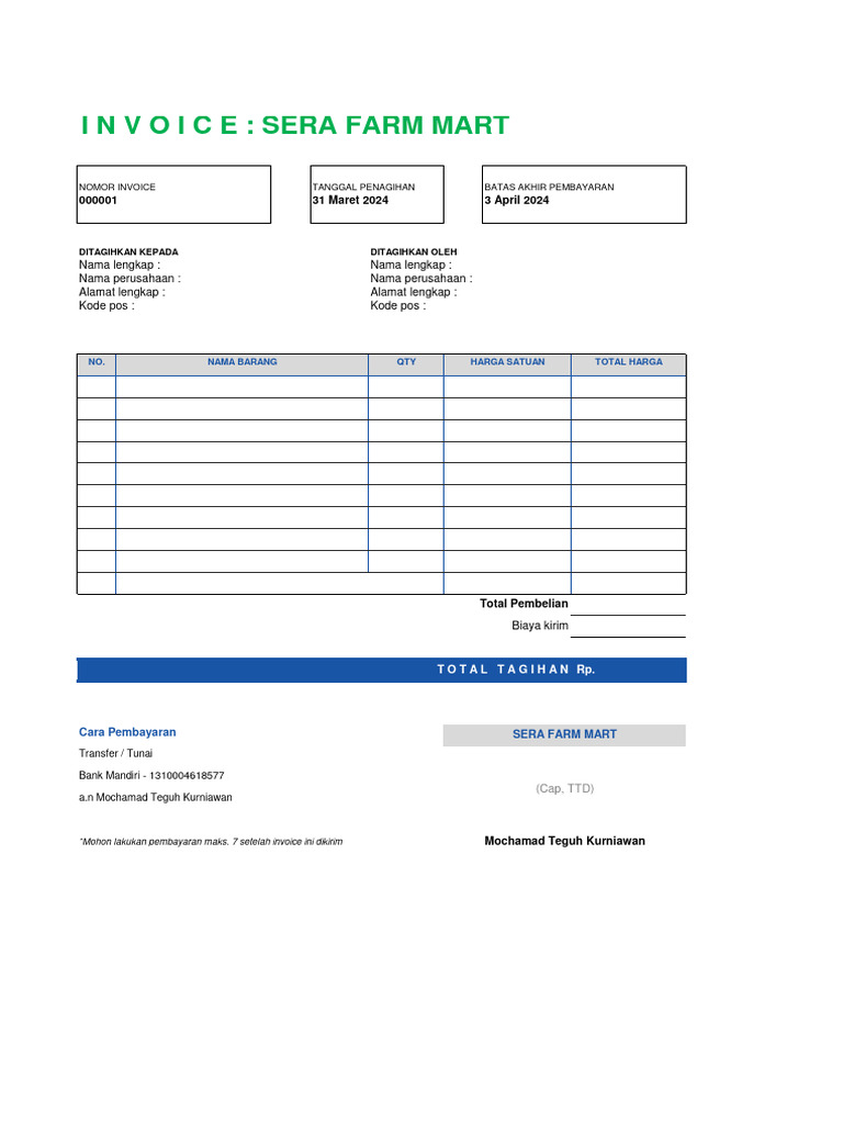 Invoice Sera Farm | PDF