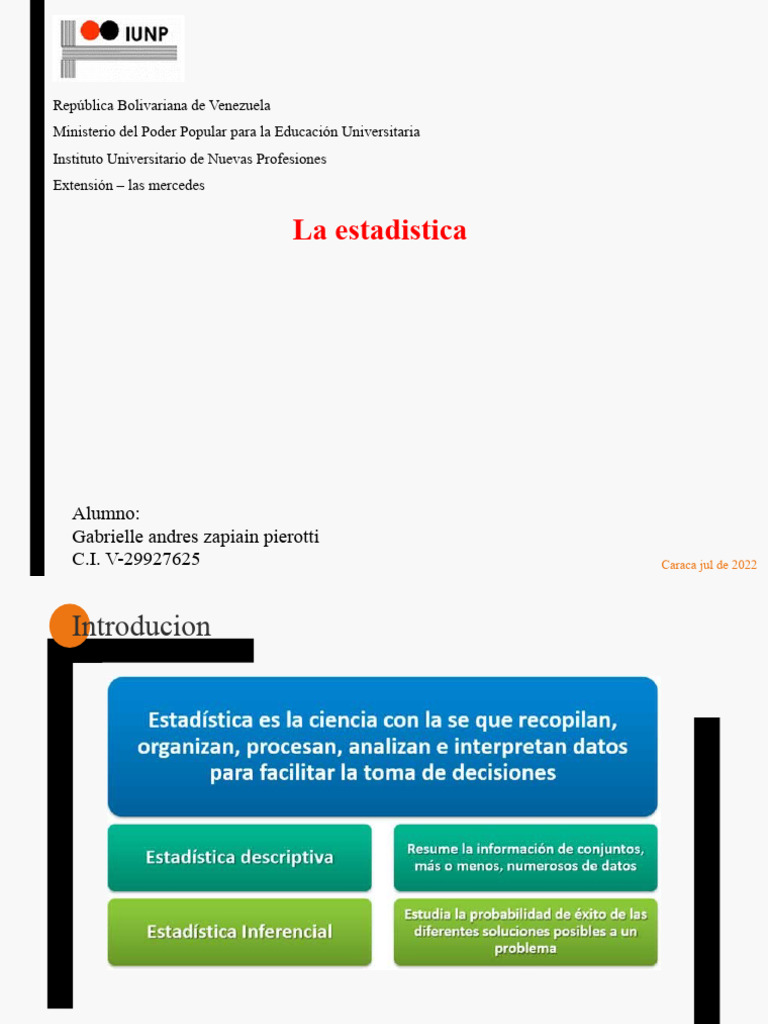 Esta Di Stica | PDF | Estadísticas | Inferencia