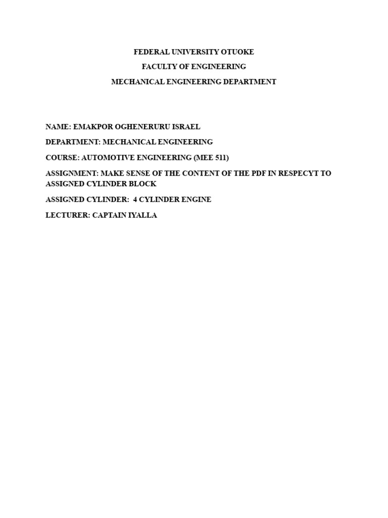 4-Cylinder Engine Design Guide | PDF | Engines | Diesel Engine