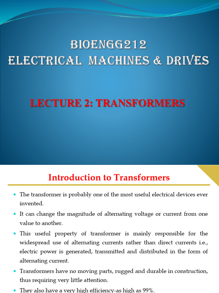 LECTURE 2-TRANSFORMERS33 | PDF | Transformer | Electric Power Distribution