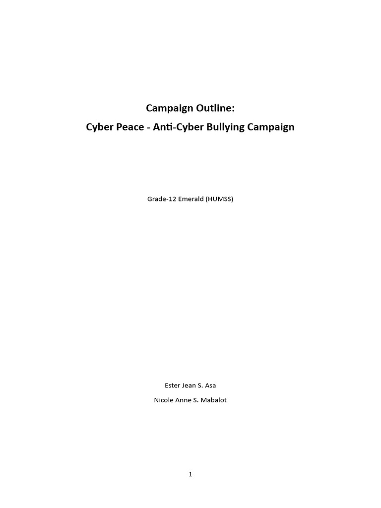 Campaign Outline Cyberpeace | PDF | Cyberbullying | Social Media