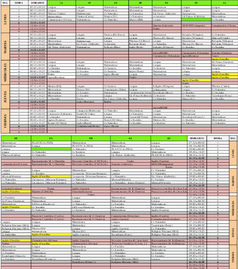 Horario Modificado | PDF
