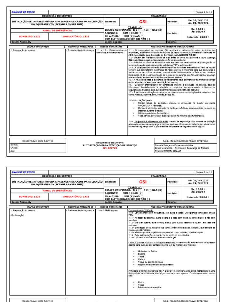 Csi - (Assembly - Deposel) - Instalação de Infraestrutura e Passagem de ...