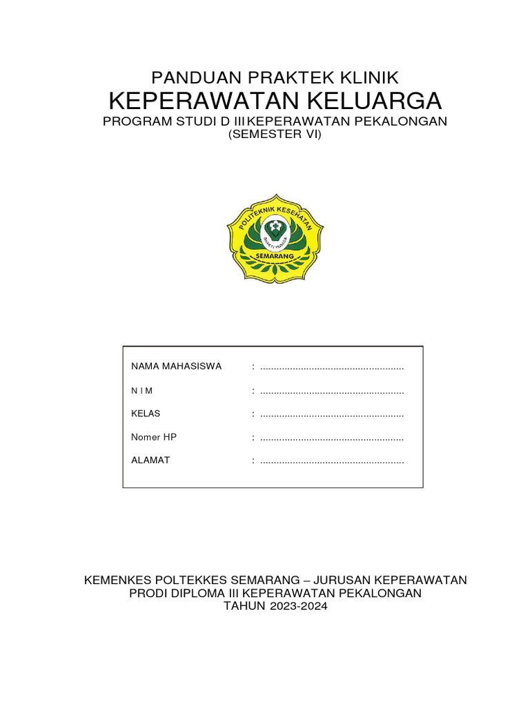 Buku Panduan PKK Keluarga, SMT 6, 2023-2024 | PDF | Karier & Perkembangan