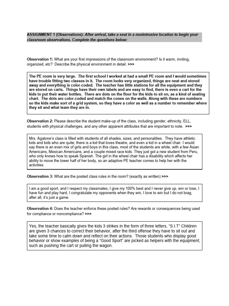 Assignment 1 Observations - 2 1 | PDF