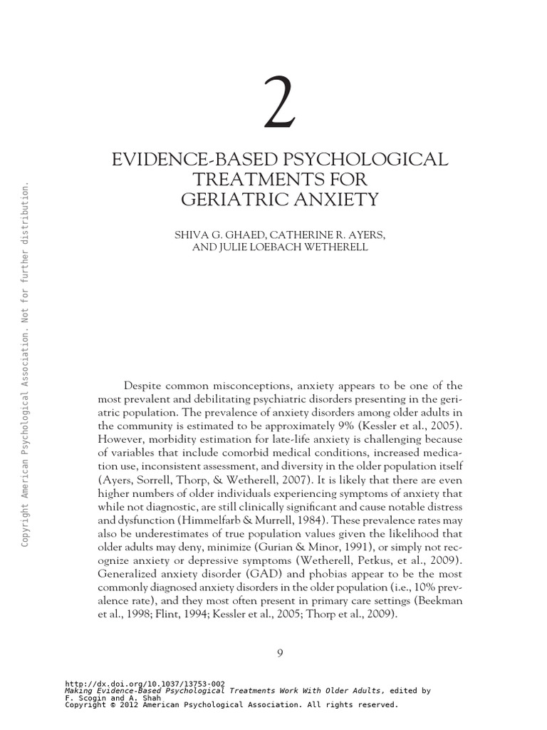 Chapter 2 | PDF | Cognitive Behavioral Therapy | Generalized Anxiety ...