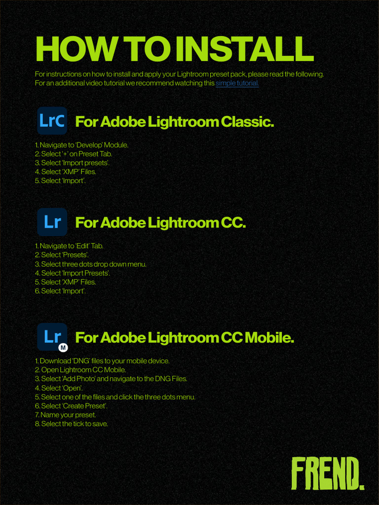 How To Install - Presets | PDF