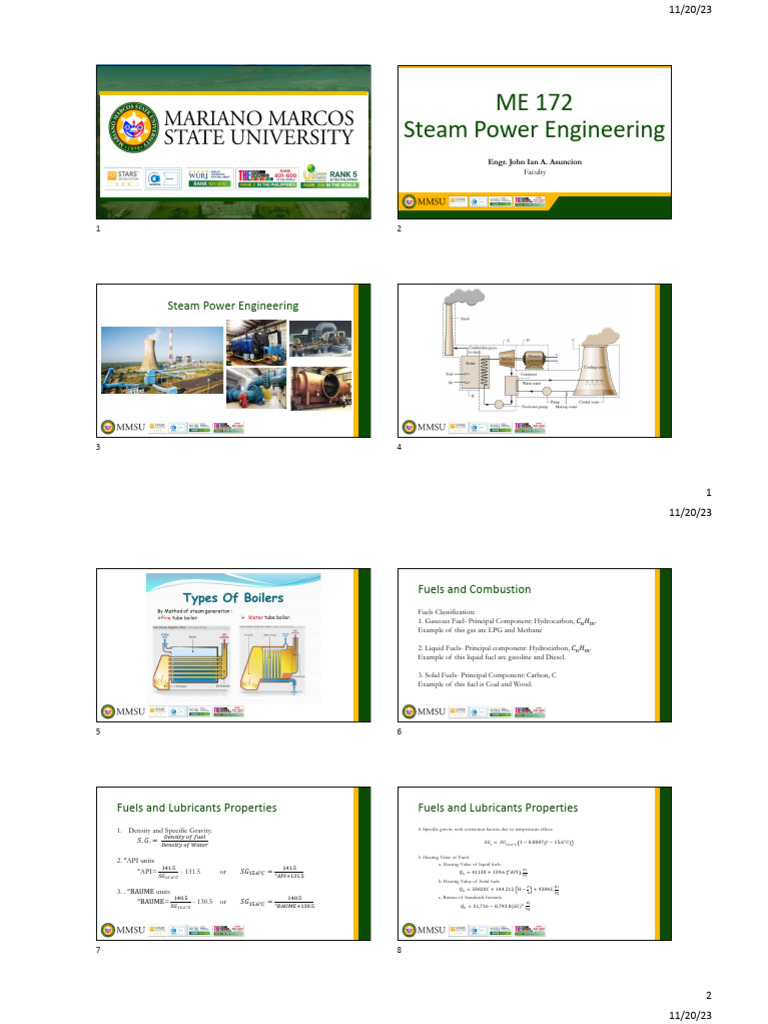 ME 172 Lecture | PDF | Fuels | Boiler