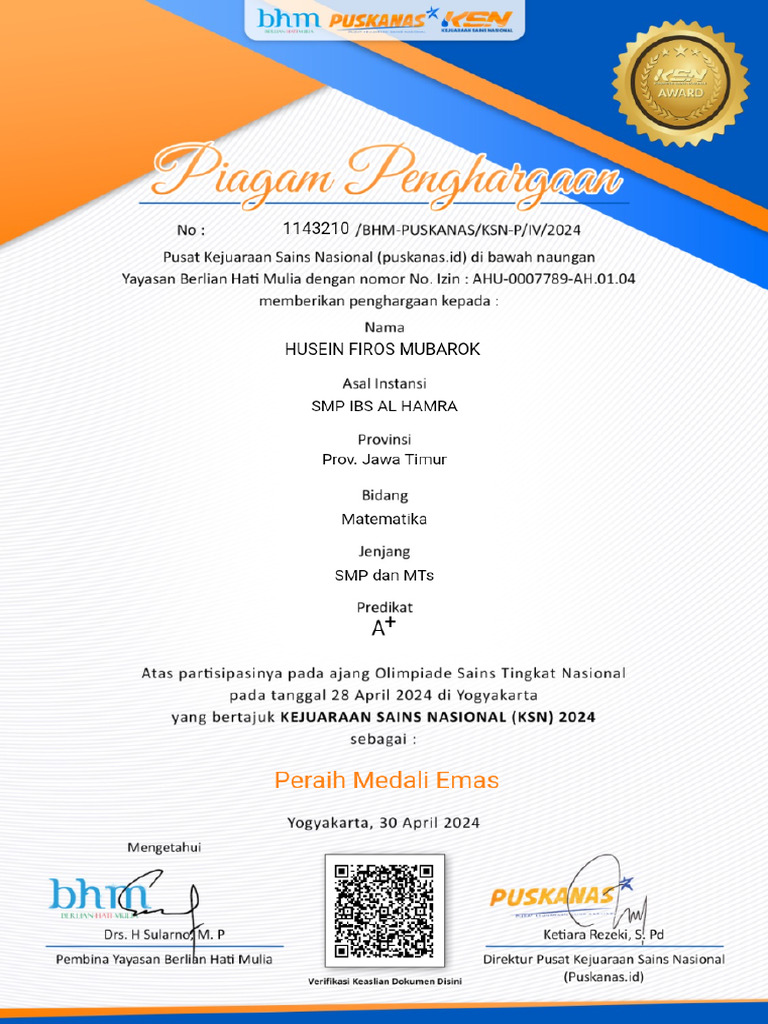 Piag - Matematika - KSN 2024 | PDF