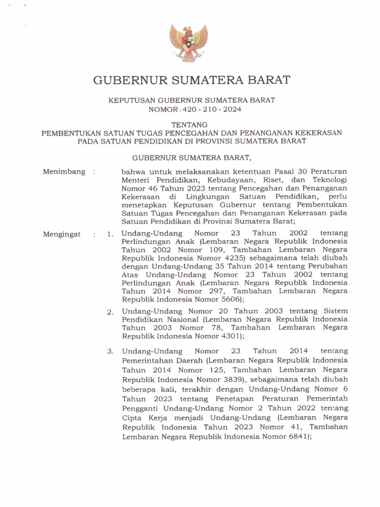SK TPPK Prov - Sumbar | PDF