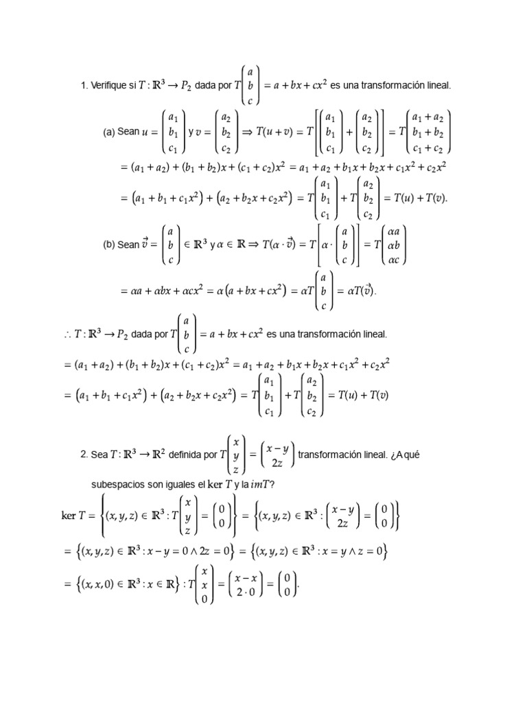 Transformaciones Lineales y Matrices | PDF | Mapa lineal | Matemáticas Aplicadas