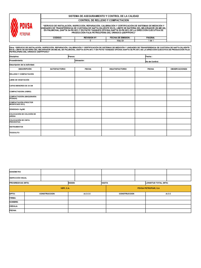 Control de Relleno y Compactacion | PDF
