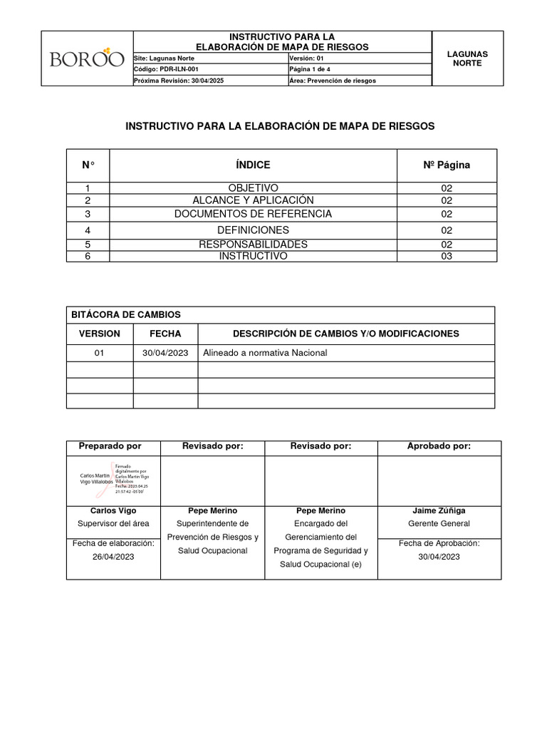 Instructivo para Elaborar El Mapa de Riesgo | PDF | Seguridad y salud ocupacional