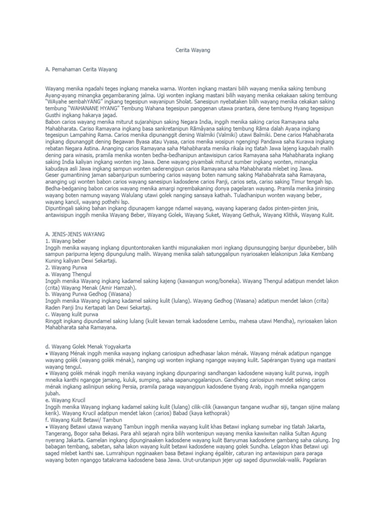 Cerita Wayang | PDF