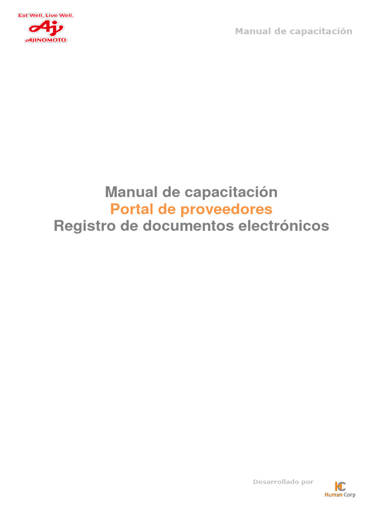 MN007 - Manual Portal de Proveedores AJINOMOTO - Registro de Documentos Electronicos | PDF ...