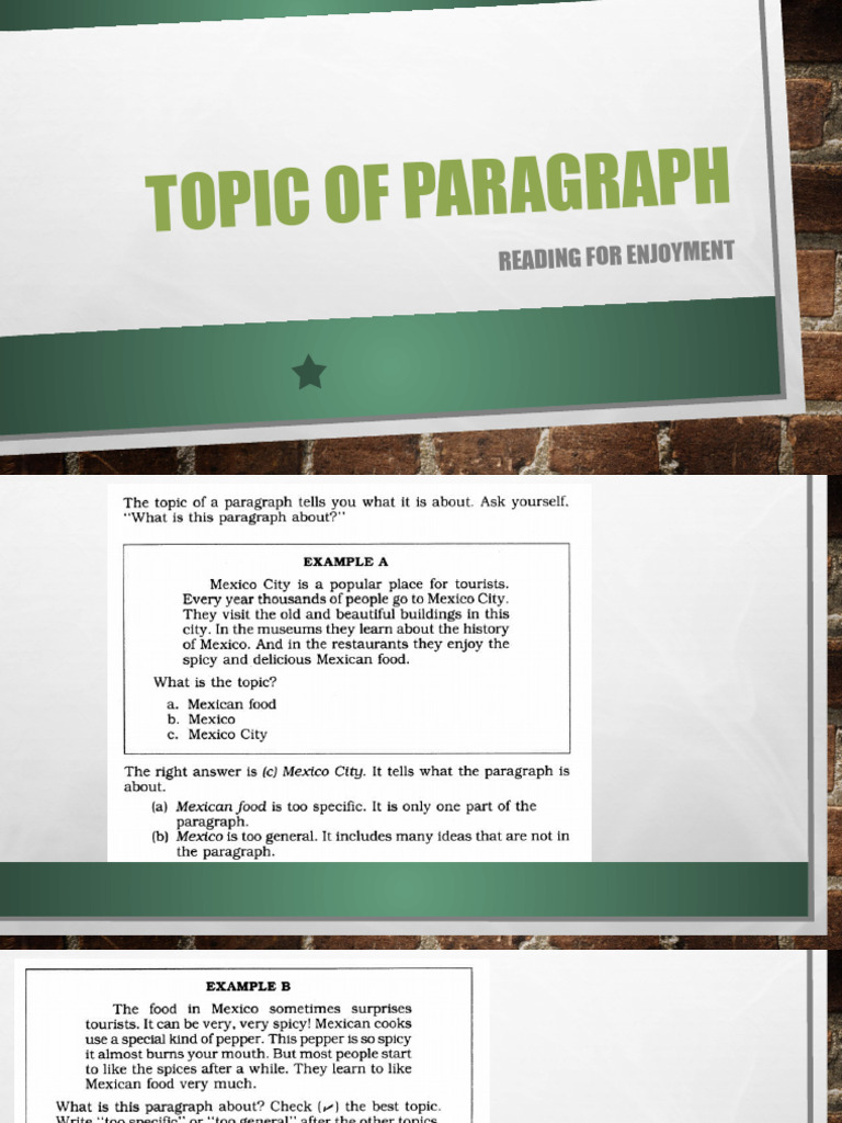 8th Topic of Paragraph | PDF