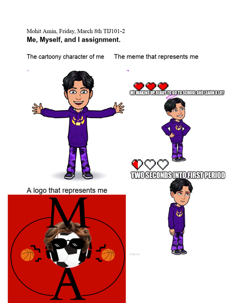 Me, Myself, And I Meme, Cartoony Image, And Logo (1) | PDF