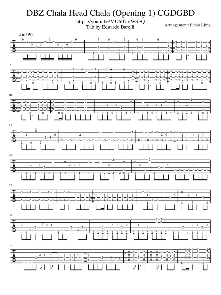 DBZ Guitar Tab for Fans | PDF