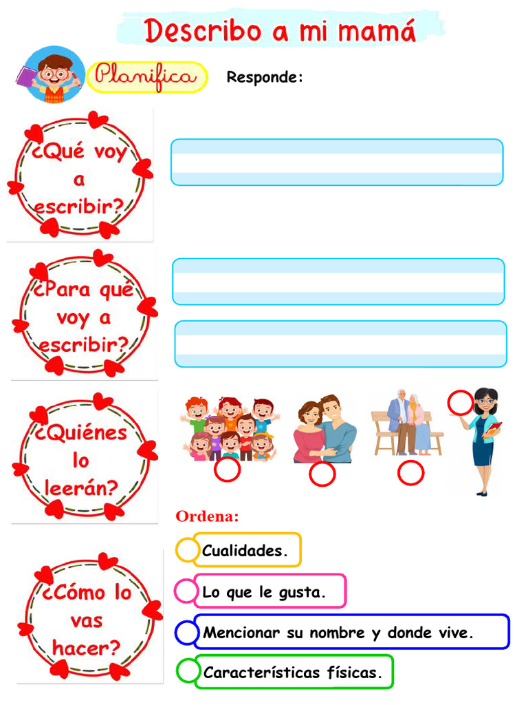Ficha Escribimos La Descripción de Mamá Maestra Janet | PDF
