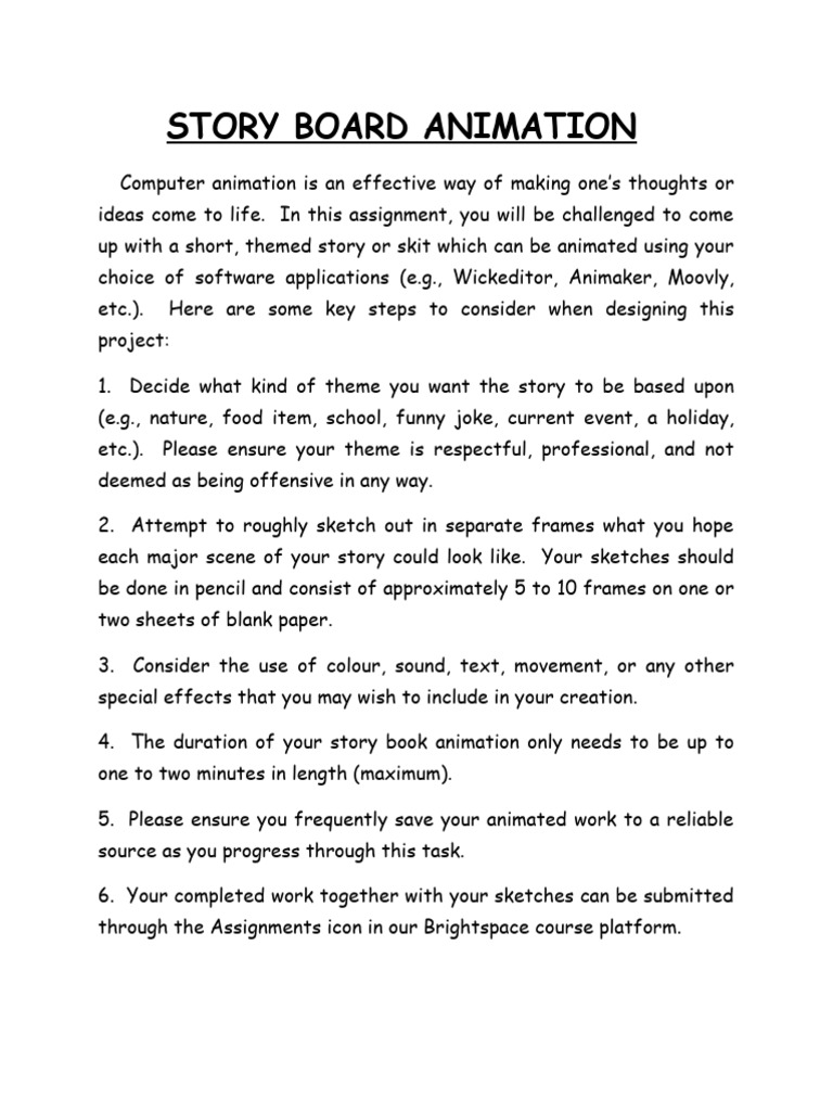 STORY BOARD ANIMATION Task | PDF STORY BOARD ANIMATION Task | PDF