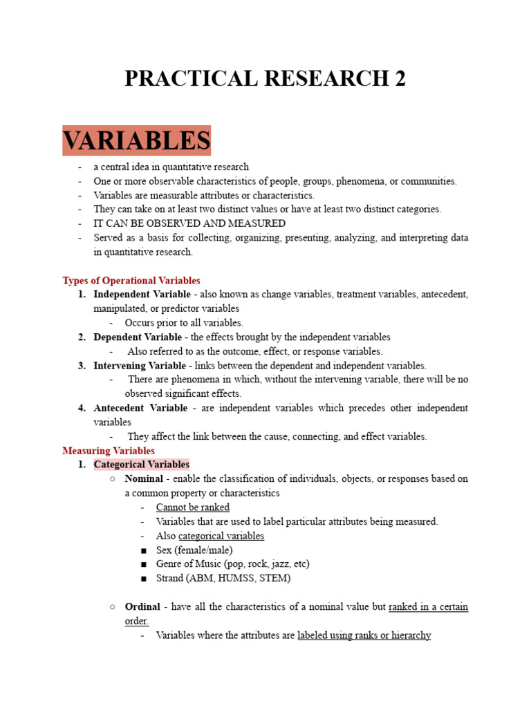 Abm 12 - PR 2 Reviewer | PDF | Student's T Test | Level Of Measurement