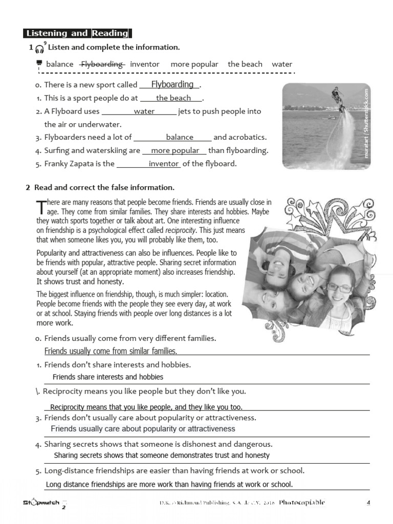 Stopwatch 2 LIstening and Writing | PDF | Water Sports | Water