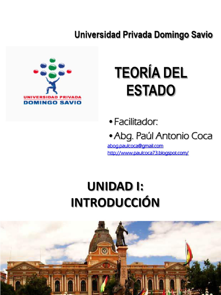 Teoría Del Estado - Unidad I | PDF | Teoría | Estado (política)