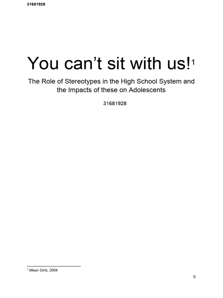 PIP Example | Download Free PDF | Adolescence | Stereotypes