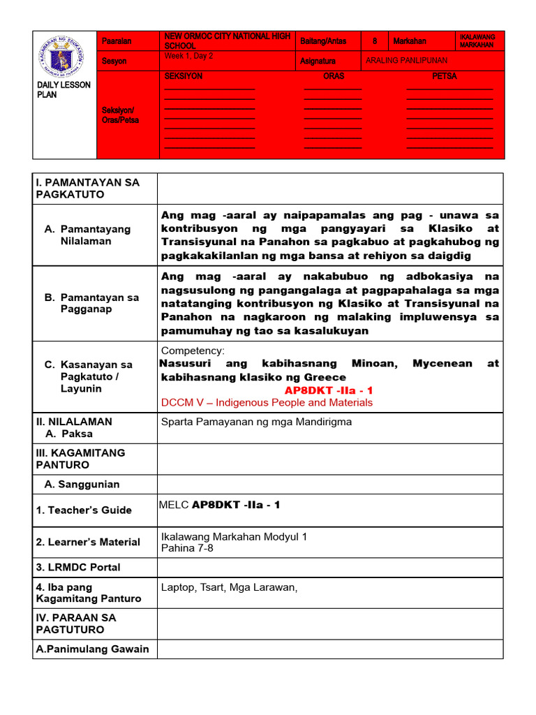 Q2 MELC 1 Day 2 | PDF