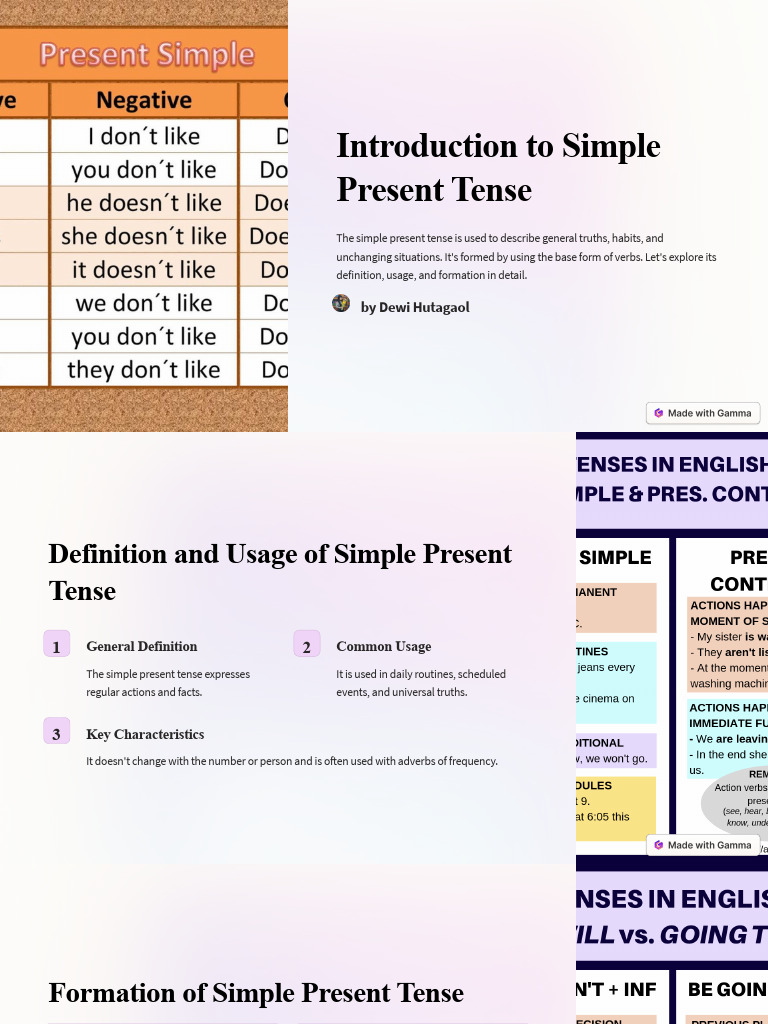 Introduction To Simple Present Tense | PDF | Grammatical Tense | Verb