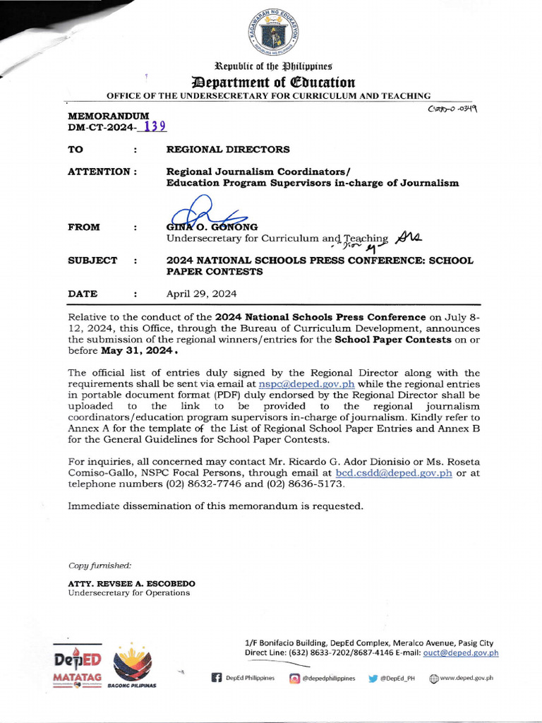 5 07 DM CT 2024 139 2024 National School Press Conference School Paper ...