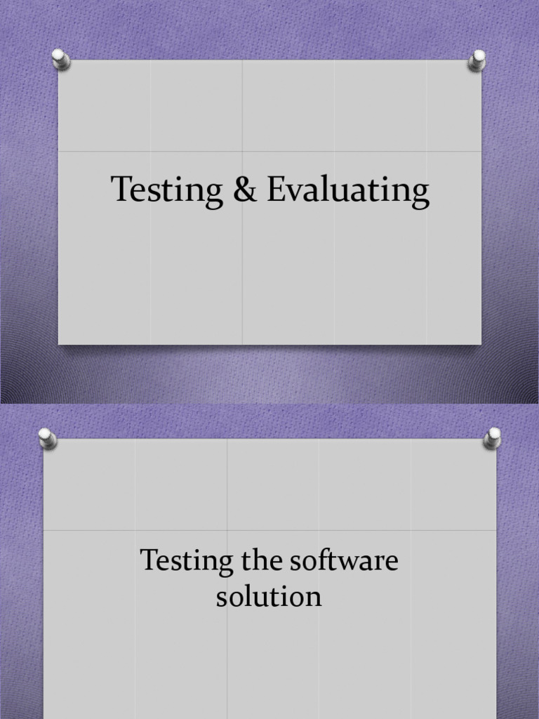 Testing + Evaluating Slides | PDF | Software Testing | Programming