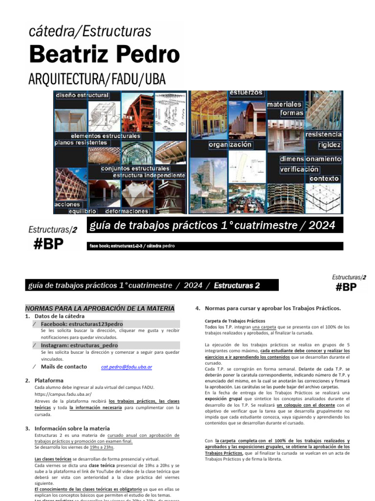 T - E2-2024 - Pedro-Cuadernillo TP 1 Cuatrimestre | PDF | Viga (Estructura)