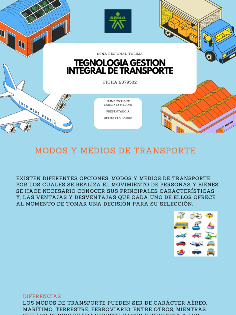 Presentacion Modos y Medios de Transporte | PDF | Transporte | Tren