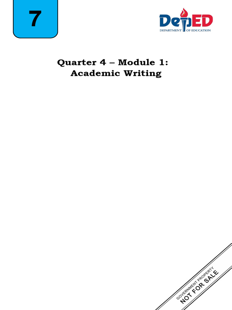 EDITED-Eng7 q4 Mod1 Academic-Writing v1 Forprinting-1 | PDF | Word ...