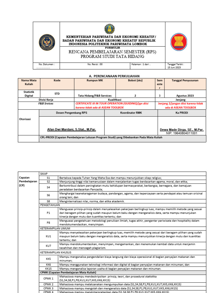 Rps STD Agustus 2023 | PDF | Komputer