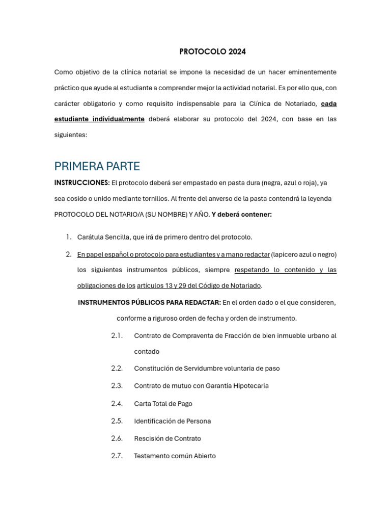 Protocolo 2024 Sección B | PDF | Ley de obligaciones | Ley común