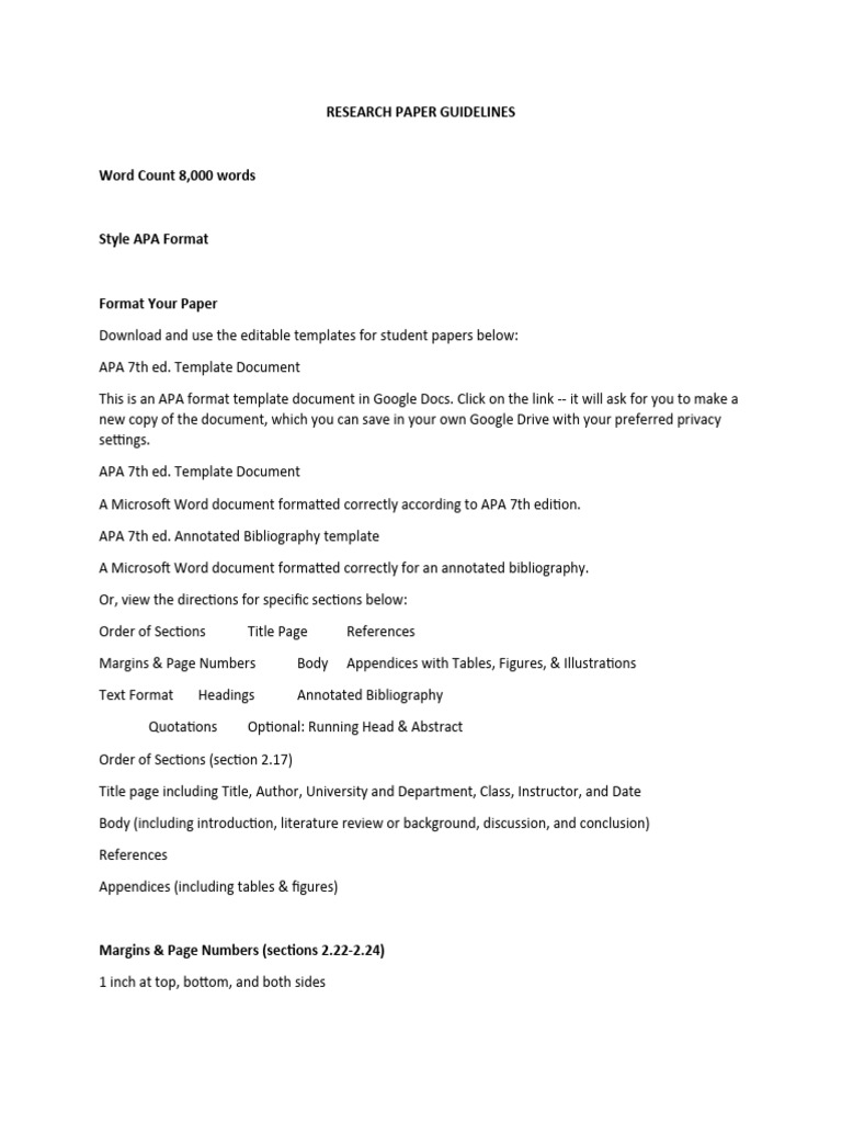 Research Paper Guidelines | Download Free PDF | Apa Style | Paragraph