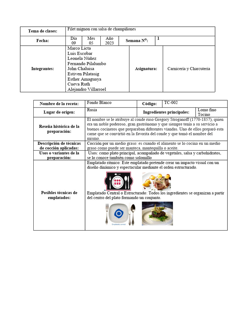 Filet Minog | PDF | Cocinando | Carne