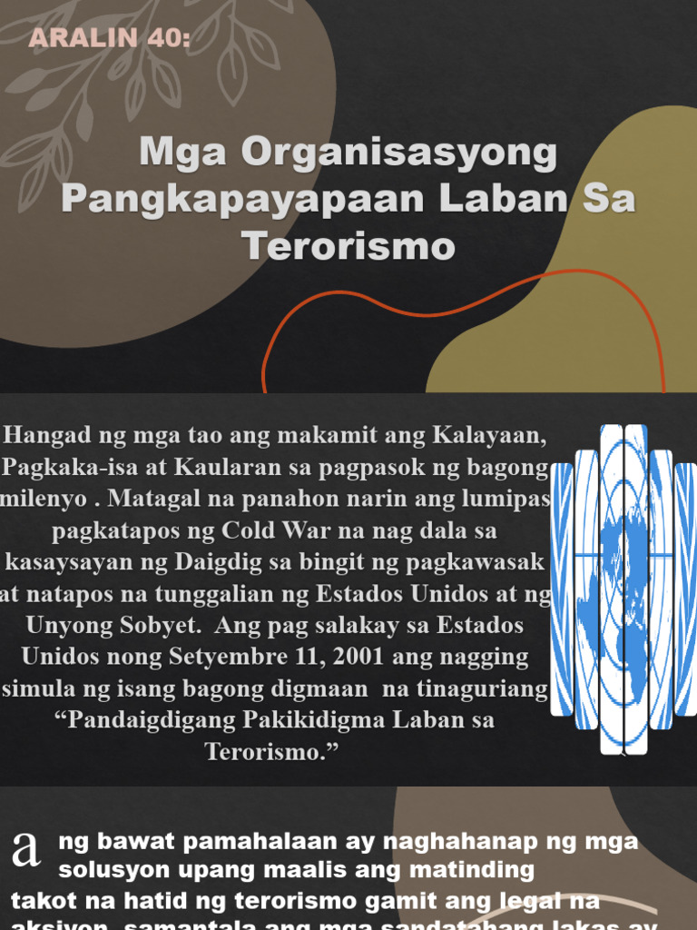 Mga Organisasyong Pangkapayapaan Laban Sa Terorismo | PDF