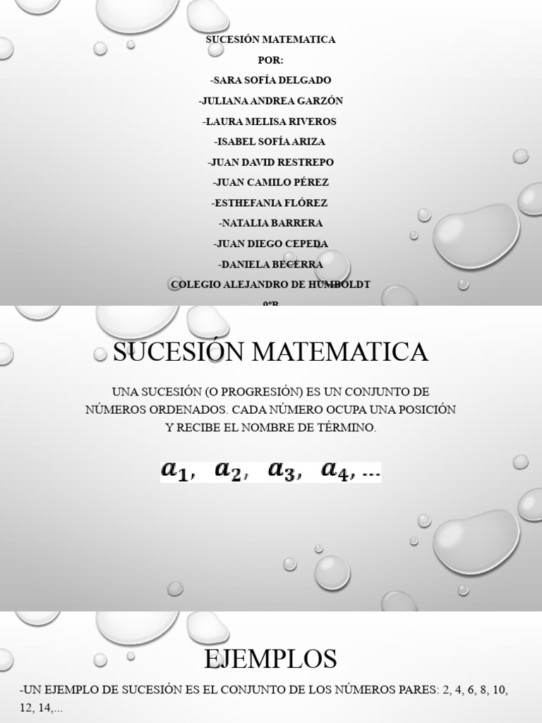 Exposición Sucesión Matematica (1) | PDF | Secuencia | Matemática Elemental