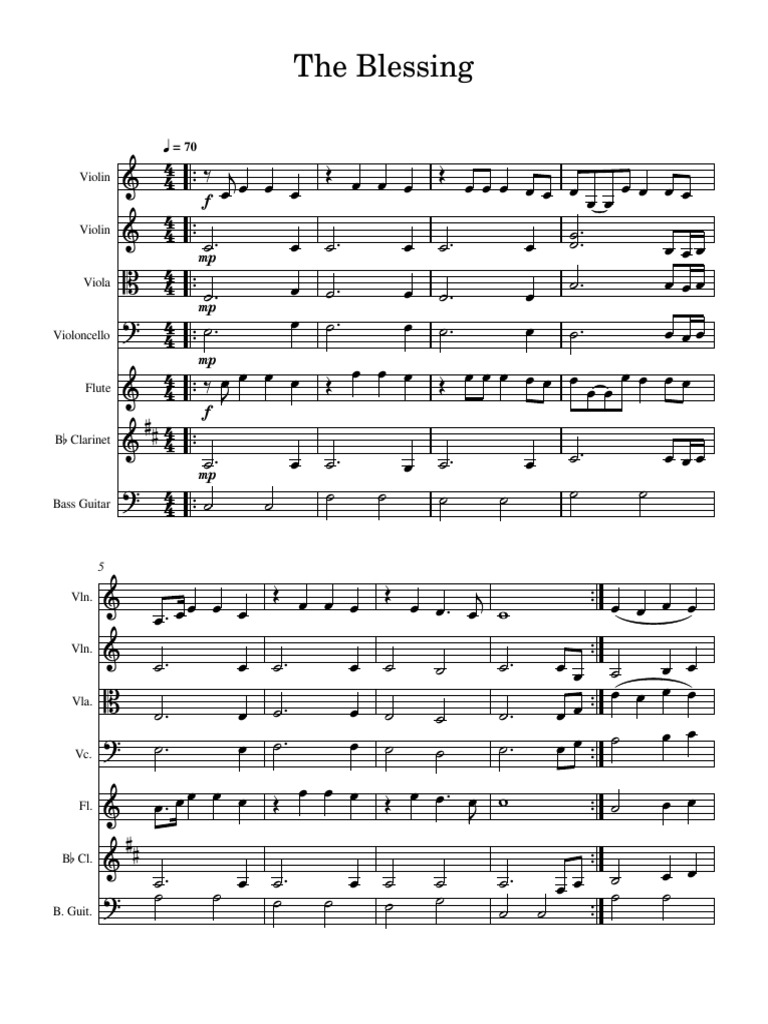 The_Blessing-Score | PDF | String Instruments | Necked Lutes
