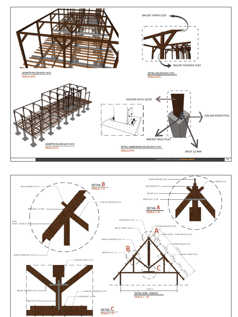 Rencana Struktur Rumah Kebun Tanah Tidung | PDF