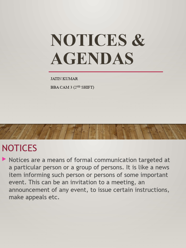 Notices Agendas and Minutes | PDF
