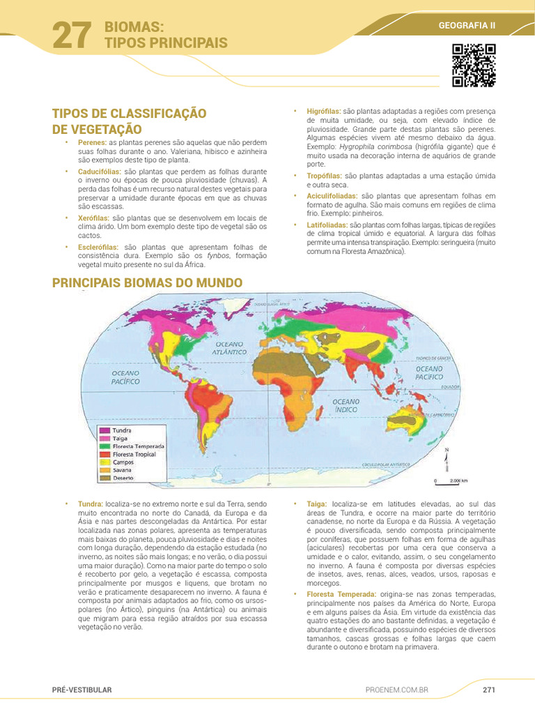 Biomas - tipos principais | PDF | Florestas | Pasto