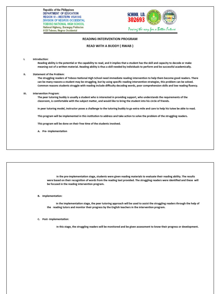 Reading Intervention Program | PDF | Cognitive Science | Learning Methods