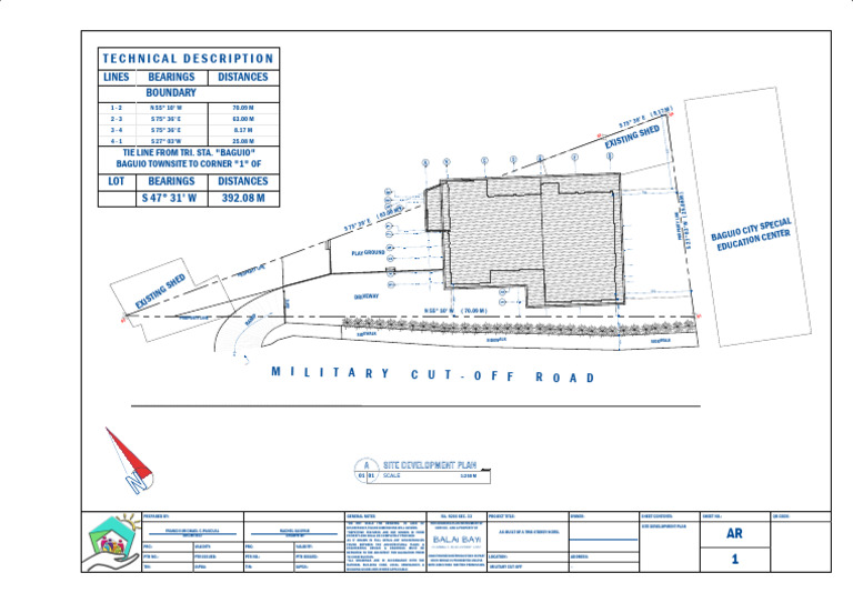 Technical Description: Bearings Distances Lines Boundary | PDF | Bathroom | Home & Garden