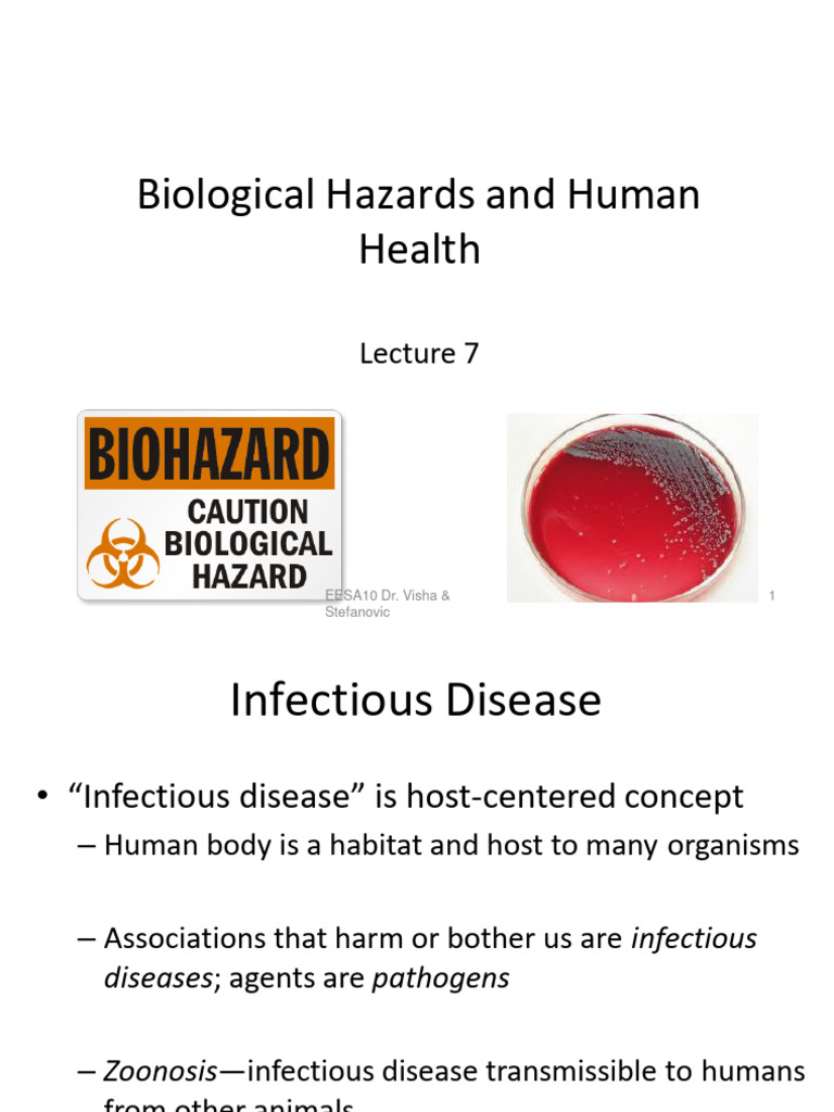 Lecture 7 Biological Hazards | PDF | Anthrax | Infection