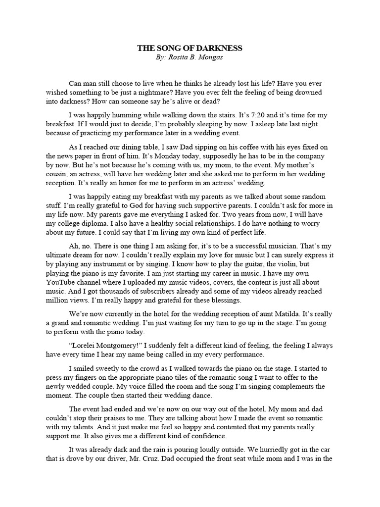 The Song of Darkness | PDF | Poetry