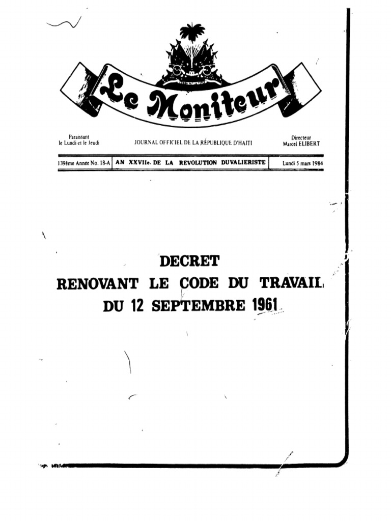 Code Du Travail - Haiti | PDF
